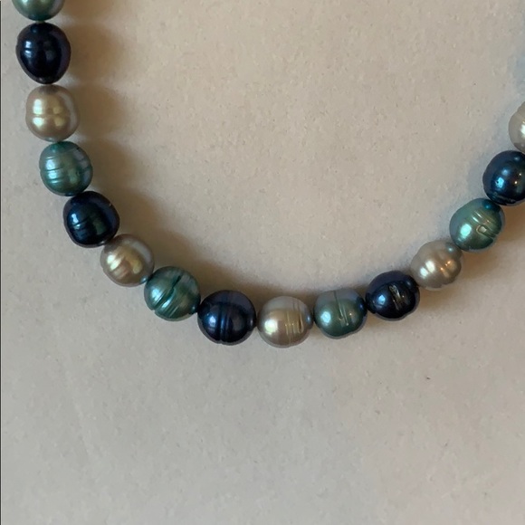 Jewelry | Faux Blue Colored Pearl Necklace | Poshmark